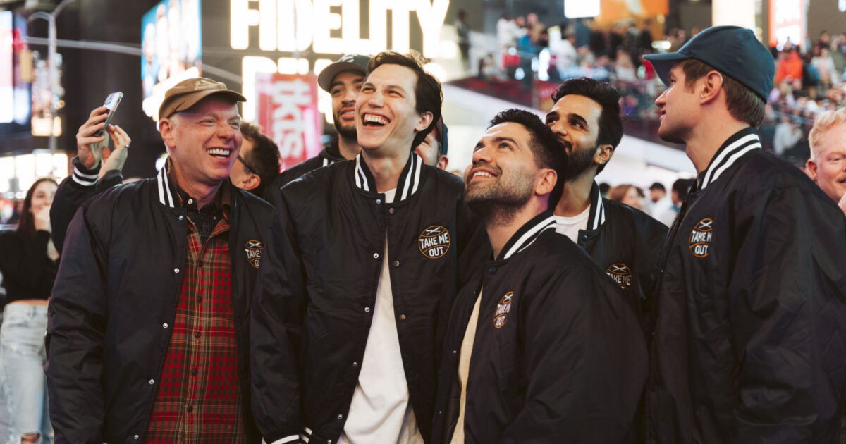 See The Company of Take Me Out In Times Square For Their Billboard ...