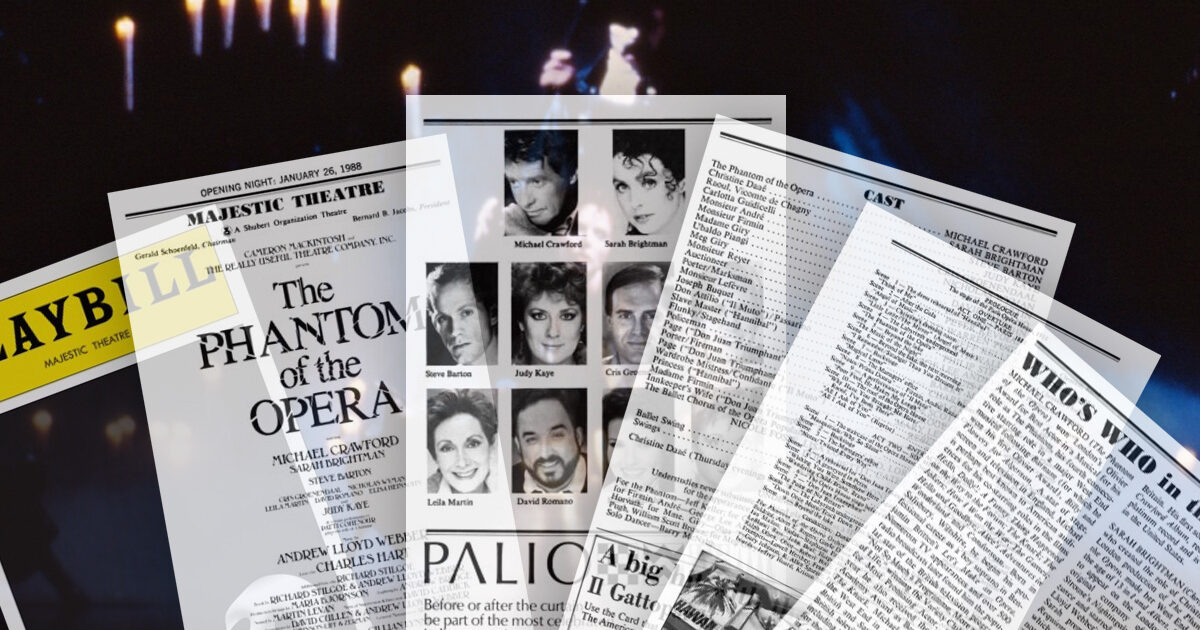Flip Through the Original Phantom of the Opera Playbill From Opening ...