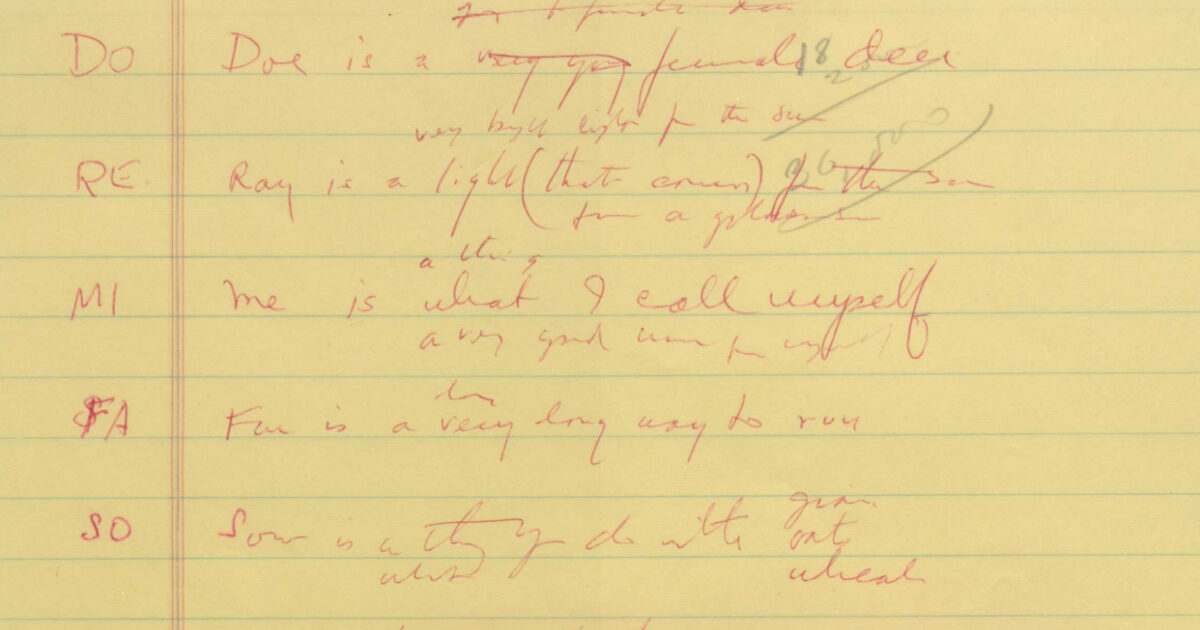 Check Out These Original Hand-Written Lyrics to The Sound of Music ...