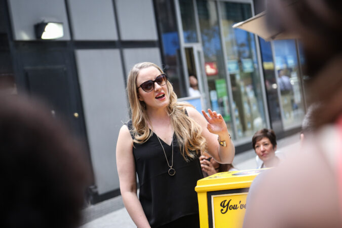 Abby Mueller and Members of the Cast of Beautiful Unveil Sing for Hope ...