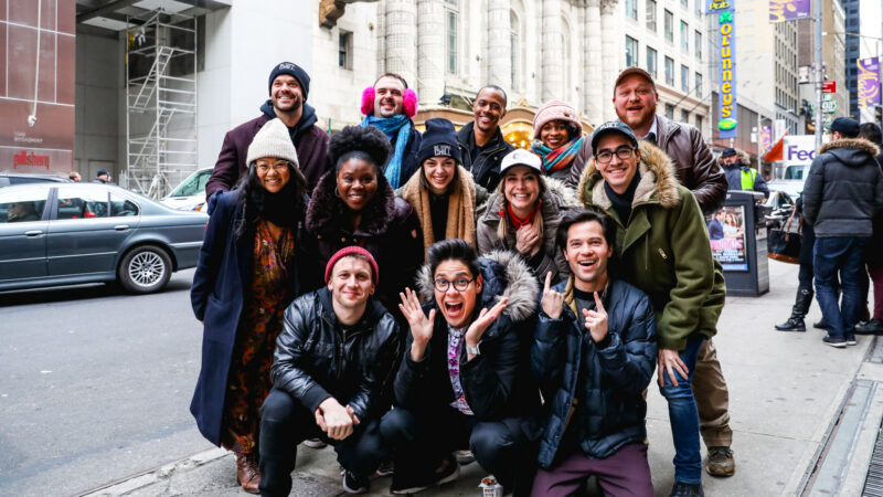 See the Cast of Be More Chill Celebrate Its Marquee Unveiling | Playbill