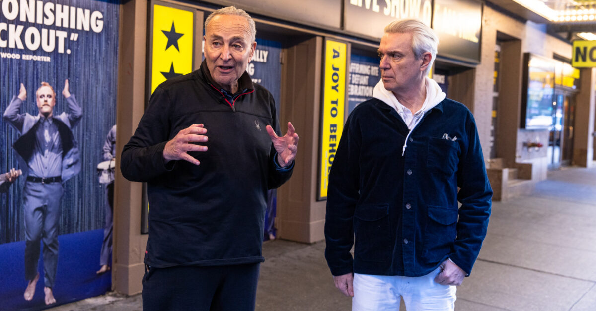 Senator Chuck Schumer and David Byrne Celebrate the Return of Live ...
