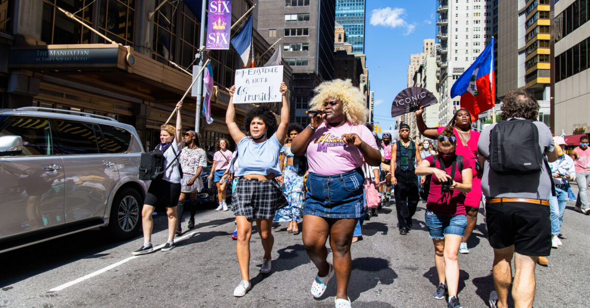 Go Inside the Trans March on Broadway, Organized by Sis | Playbill