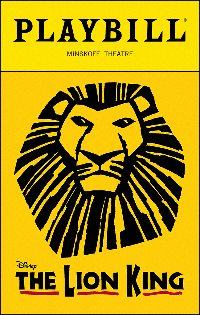 The Lion King Broadway Minskoff Theatre 1997 Playbill