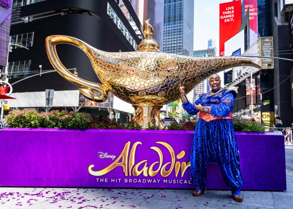 Disney's Aladdin Reveals Giant Magic Lamp in Duffy Square | Playbill