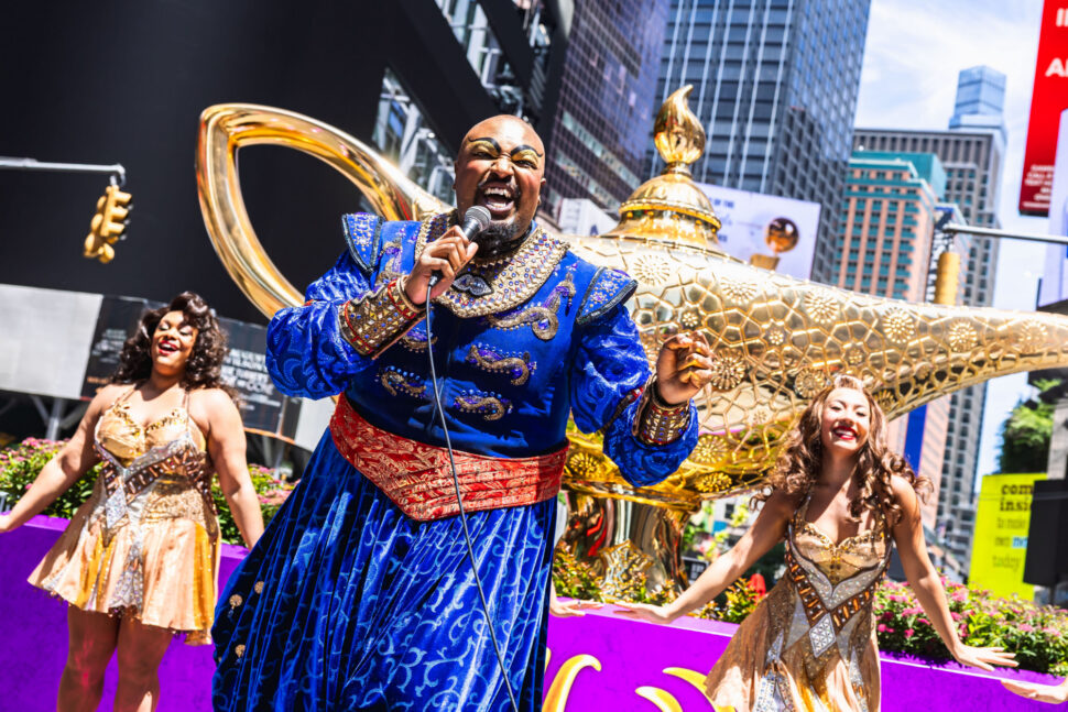 Disney's Aladdin Reveals Giant Magic Lamp in Duffy Square | Playbill