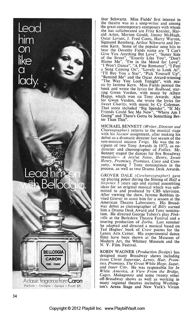 Seesaw (Broadway, Gershwin Theatre, 1973) | Playbill