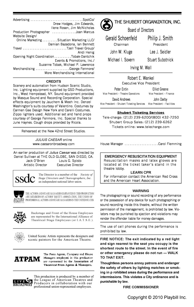 Julius Caesar (Broadway, Belasco Theatre, 2005) | Playbill