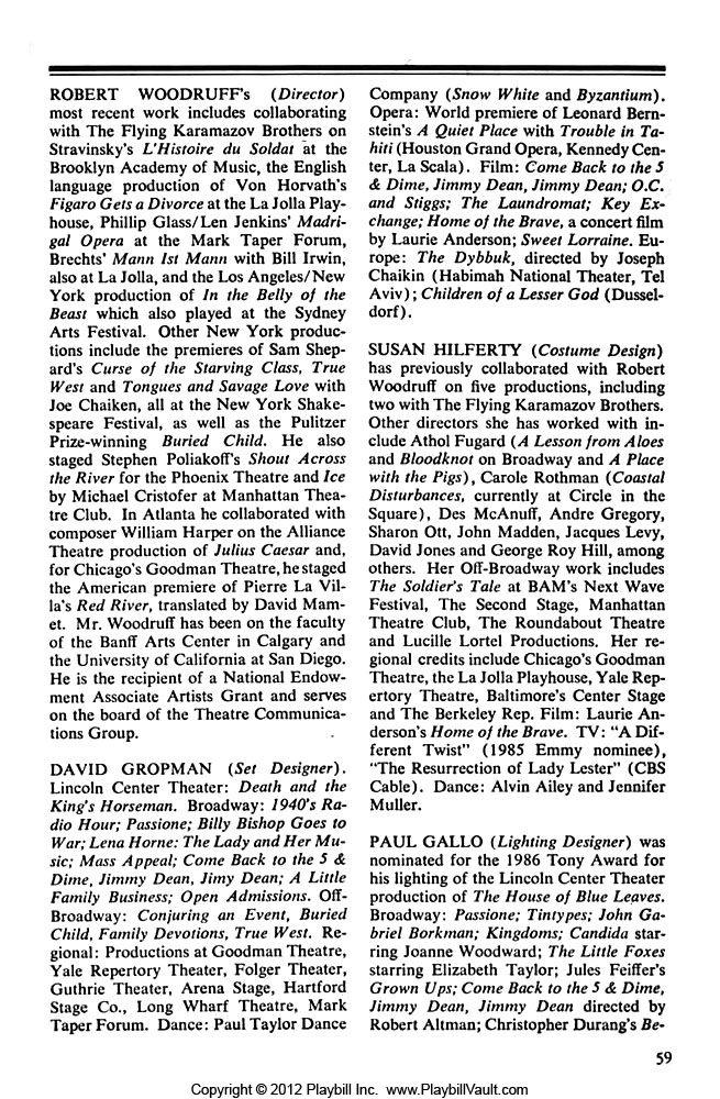 The Comedy of Errors (Broadway, Vivian Beaumont Theater, 1987) | Playbill