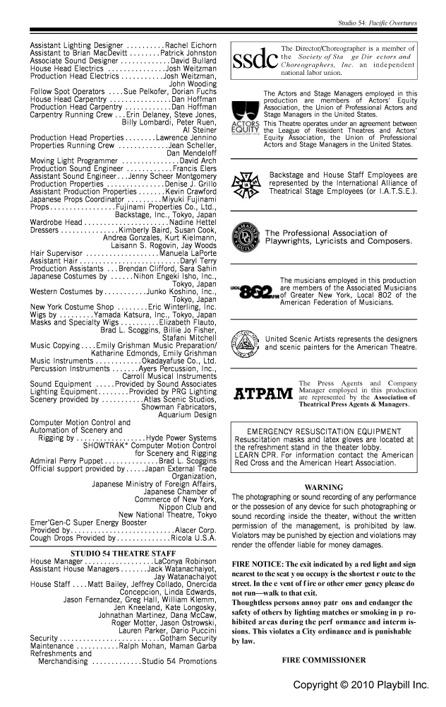 Pacific Overtures (Broadway, Studio 54, 2004) | Playbill