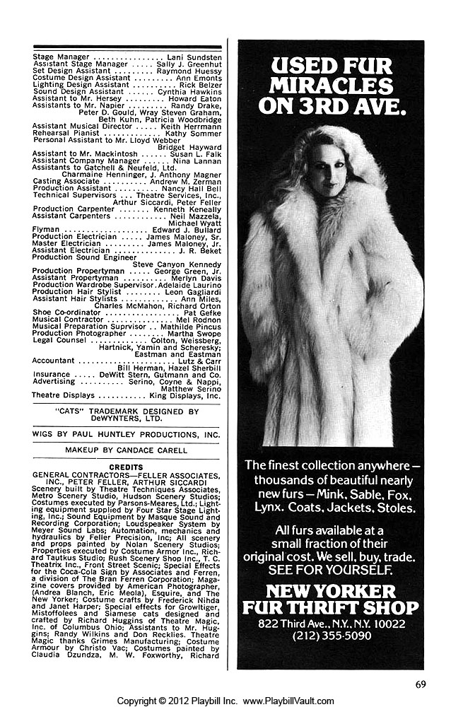 Cats (Broadway, Winter Garden Theatre, 1982) | Playbill