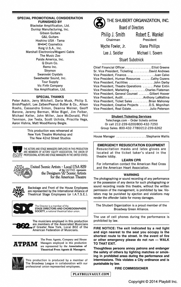 Hedwig and the Angry Inch (Broadway, Belasco Theatre, 2014) | Playbill