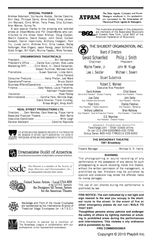 Shrek the Musical (Broadway, Broadway Theatre, 2008) | Playbill