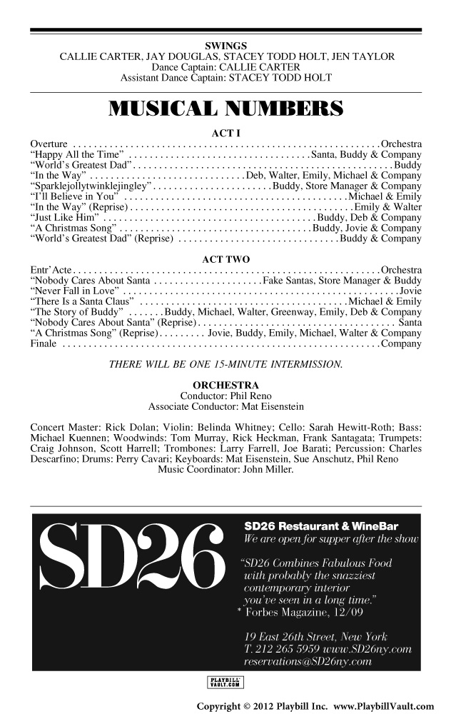 Elf (Broadway, Al Hirschfeld Theatre, 2012) | Playbill