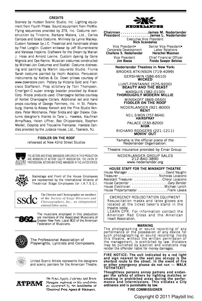 Fiddler on the Roof (Broadway, Minskoff Theatre, 2004) | Playbill