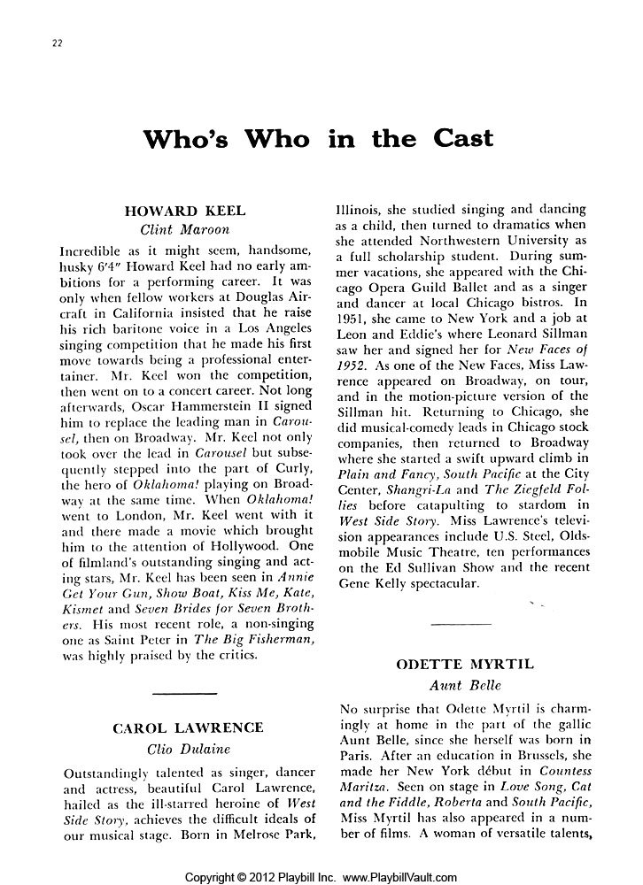 Saratoga (Broadway, Winter Garden Theatre, 1959) | Playbill
