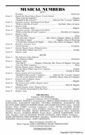 Flip Through My Fair Lady Opening Night Playbill | Playbill