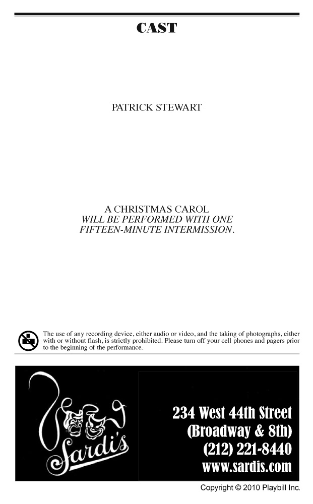 A Christmas Carol (Broadway, Marquis Theatre, 2001) | Playbill
