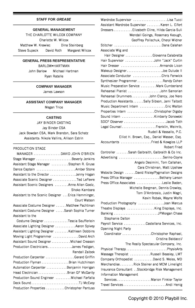 Grease (Broadway, Brooks Atkinson Theatre, 2007) | Playbill