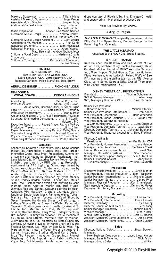 The Little Mermaid (Broadway, Lunt-Fontanne Theatre, 2008) | Playbill