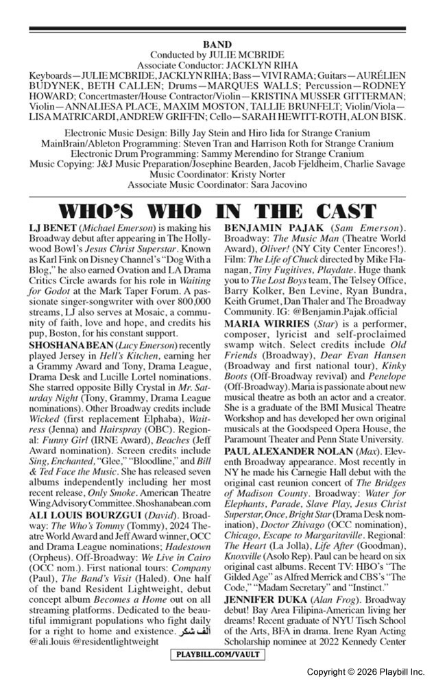 The Lost Boys (Broadway, Palace Theatre, 2026) | Playbill